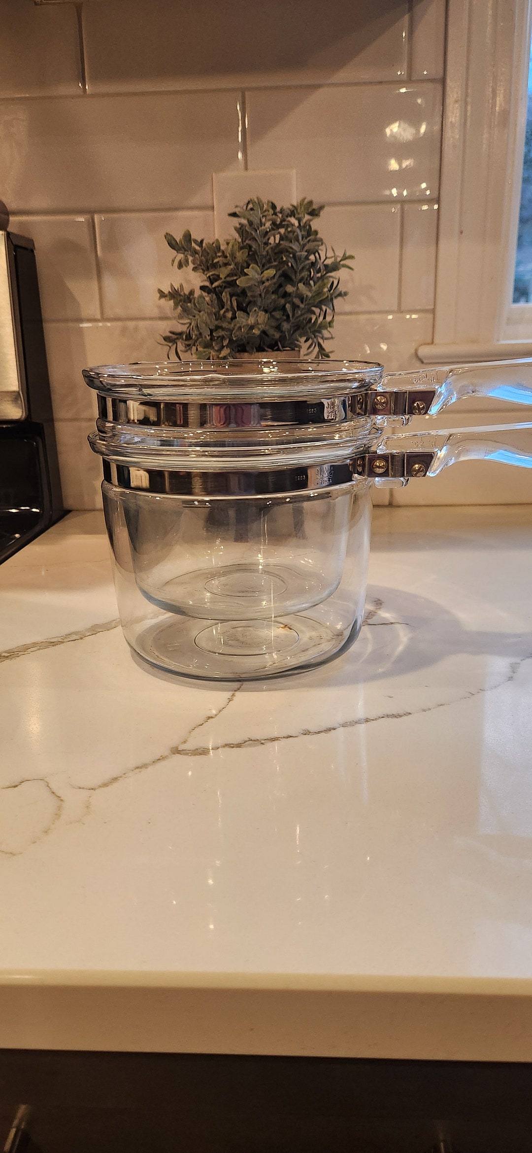 Vintage Pyrex Flameware Double Boiler - Etsy