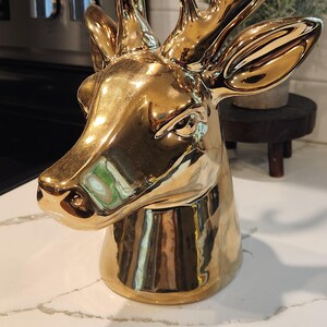 Gold Ceramic Stag Head - Etsy