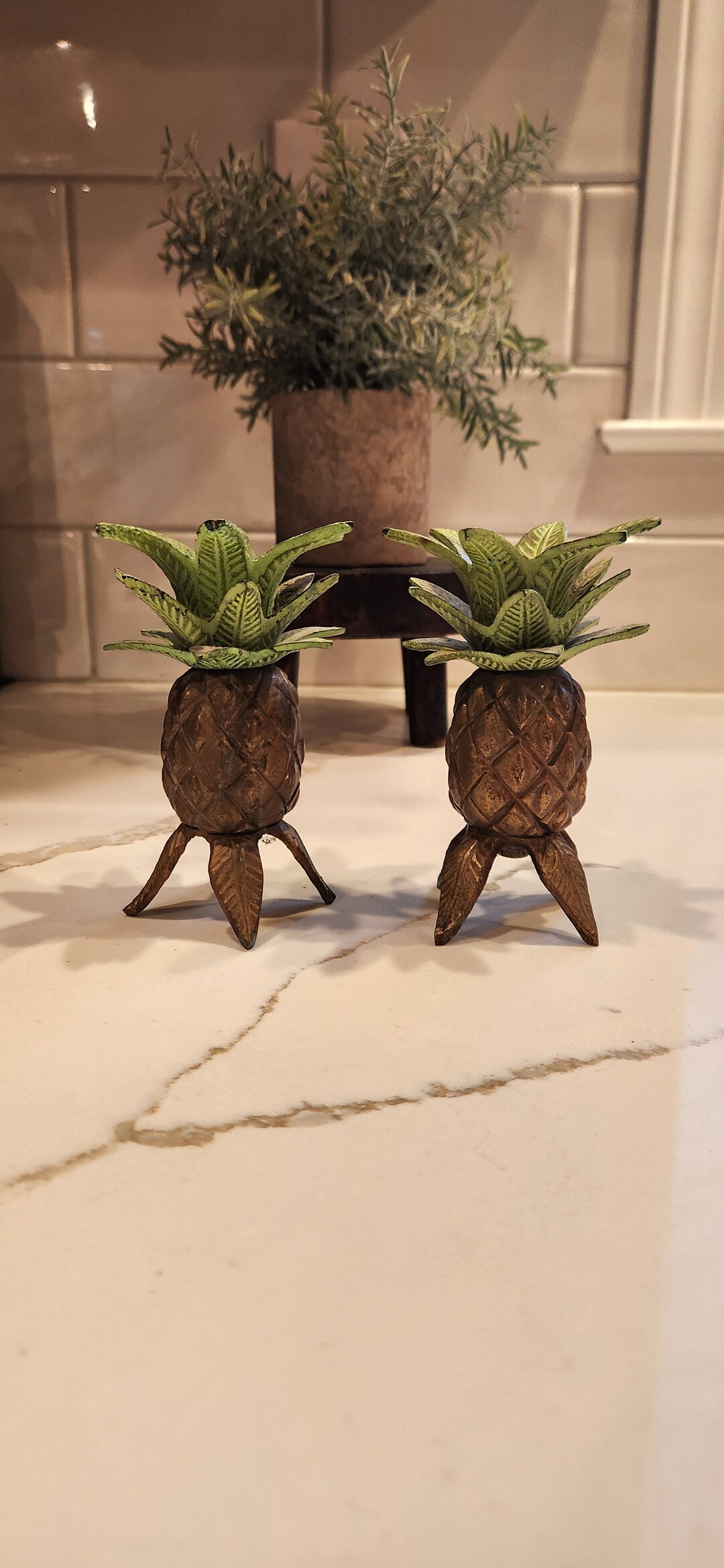 Set of 2 Vintage Brass Pineapple Candlestick Holders - Etsy
