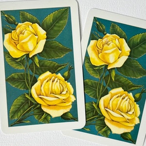 Yellow Rose Playing Cards | Ephemera | Craft Supply - Etsy