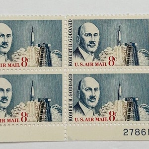 8c Robert H. Goddard Air Mail 1964 US Postage Stamps | 8 Cent Stamp Set ...