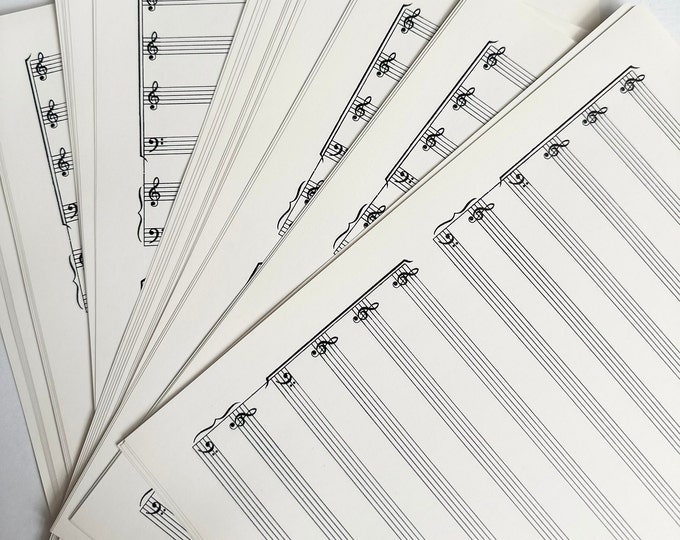 Blank Music Sheets Printed on Vintage Fox River Paper | 8.5" X 11" - Etsy