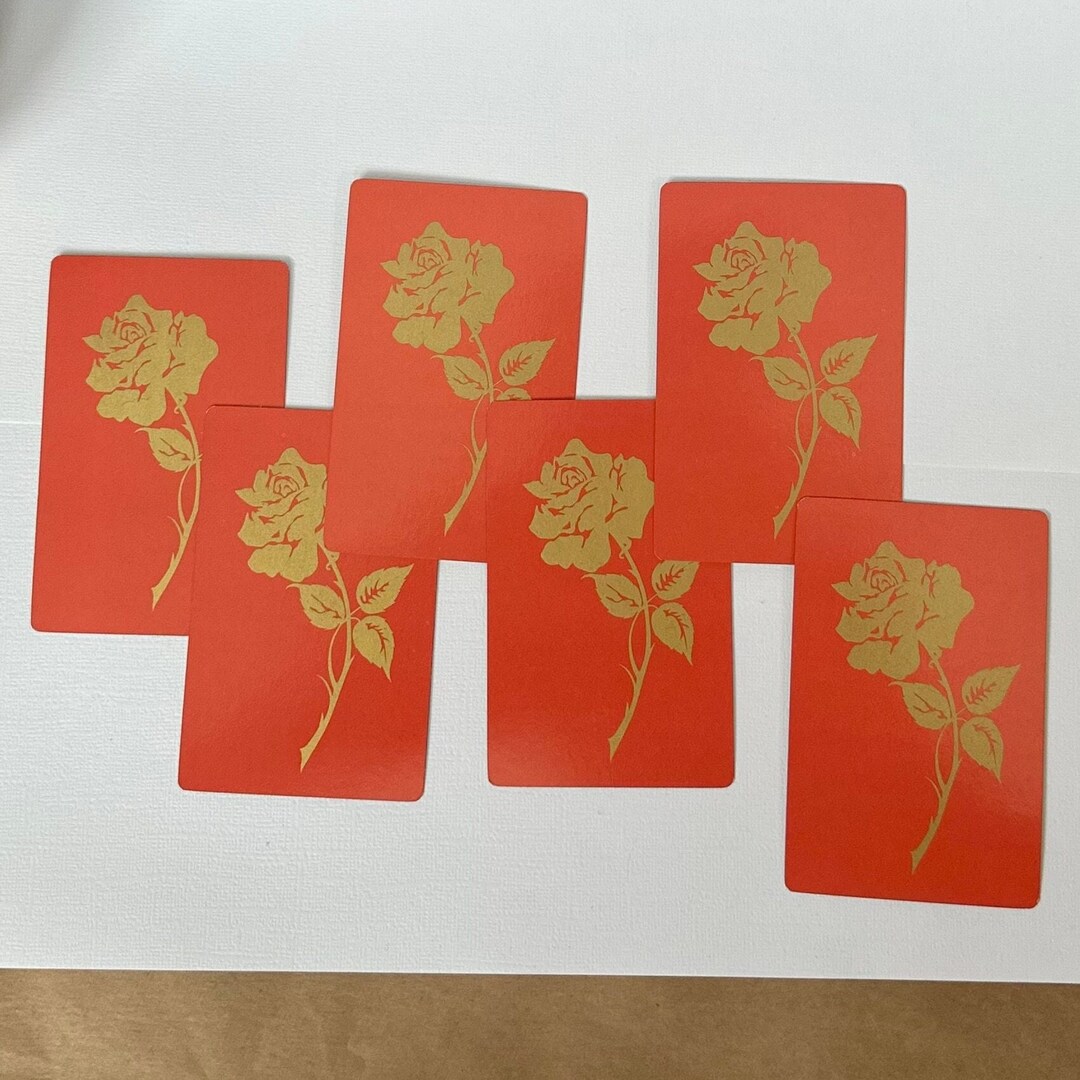 Rose Playing Cards Red and Gold - Etsy