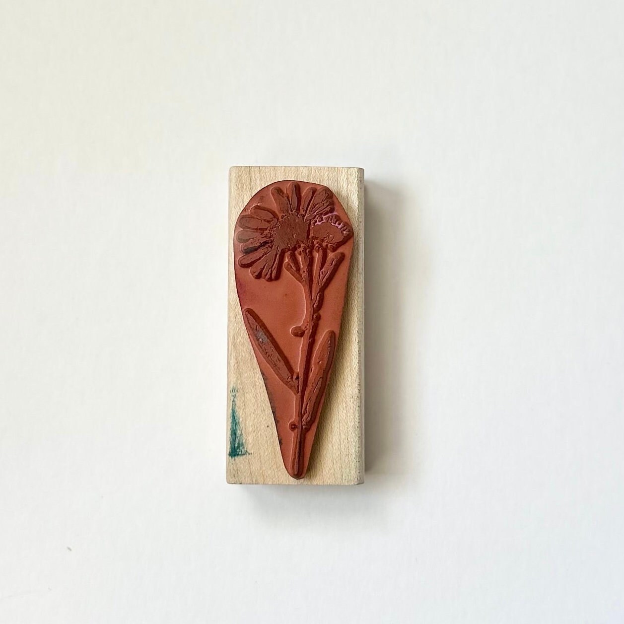 Daisy Flower Rubber Stamp Vintage Rubber Stamped Wood Block ...