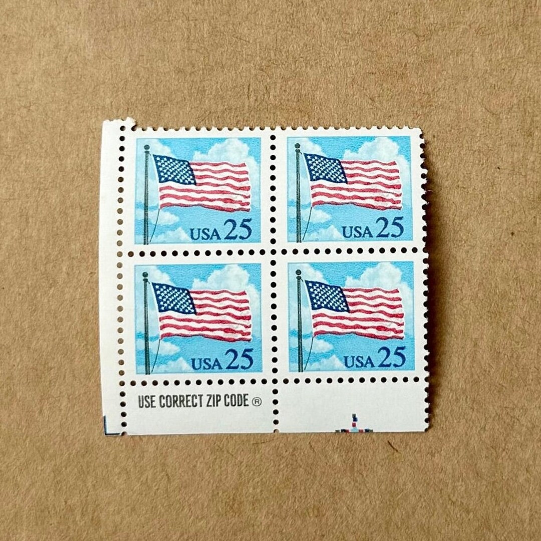 25c USA Flag 1988 US Postage Stamps | 25 Cent Stamp Set of 4 - Etsy