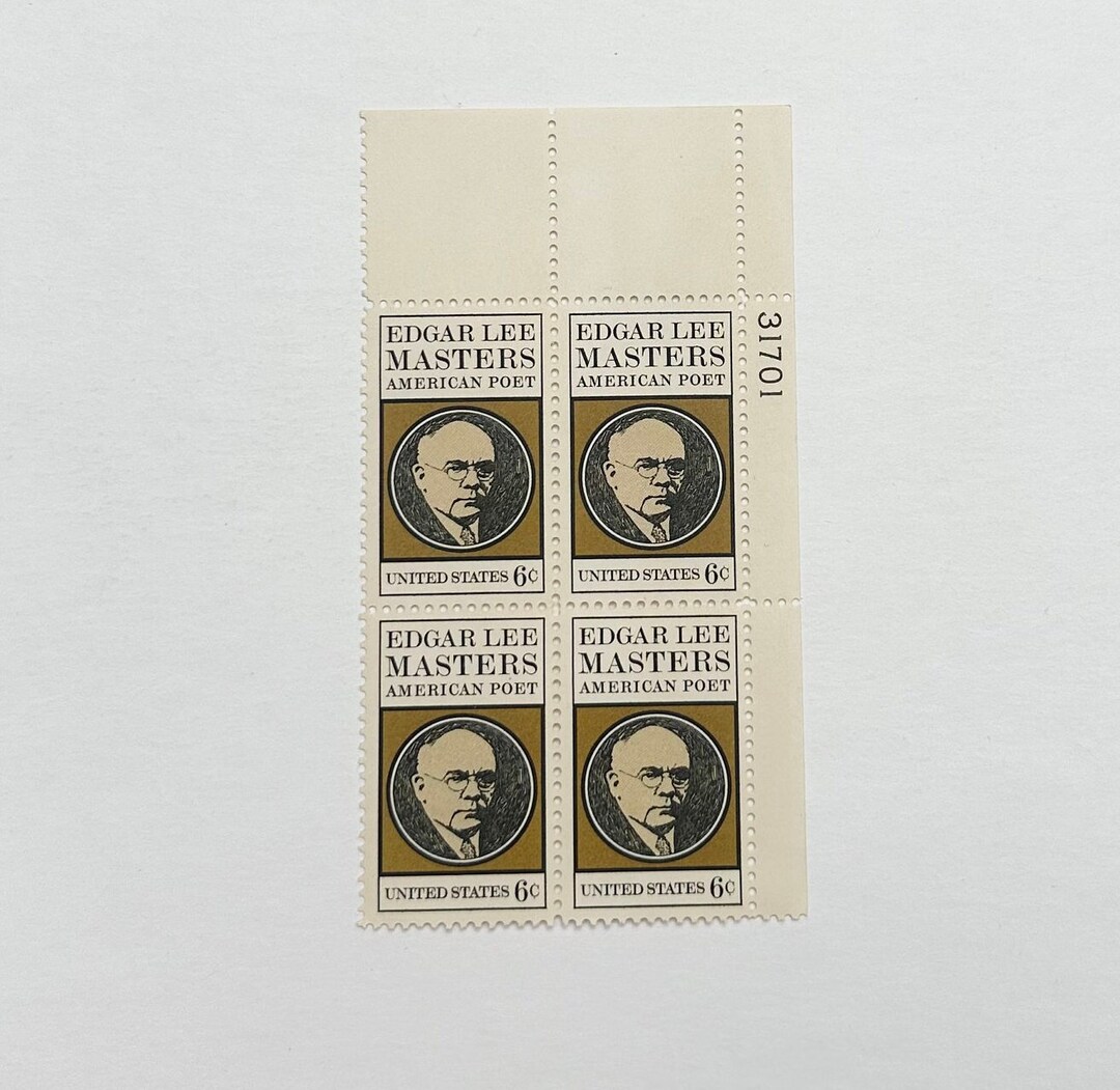 6c Edgar Lee Masters 1970 US Postage Stamps | 6 Cent Stamp Set of 4 - Etsy