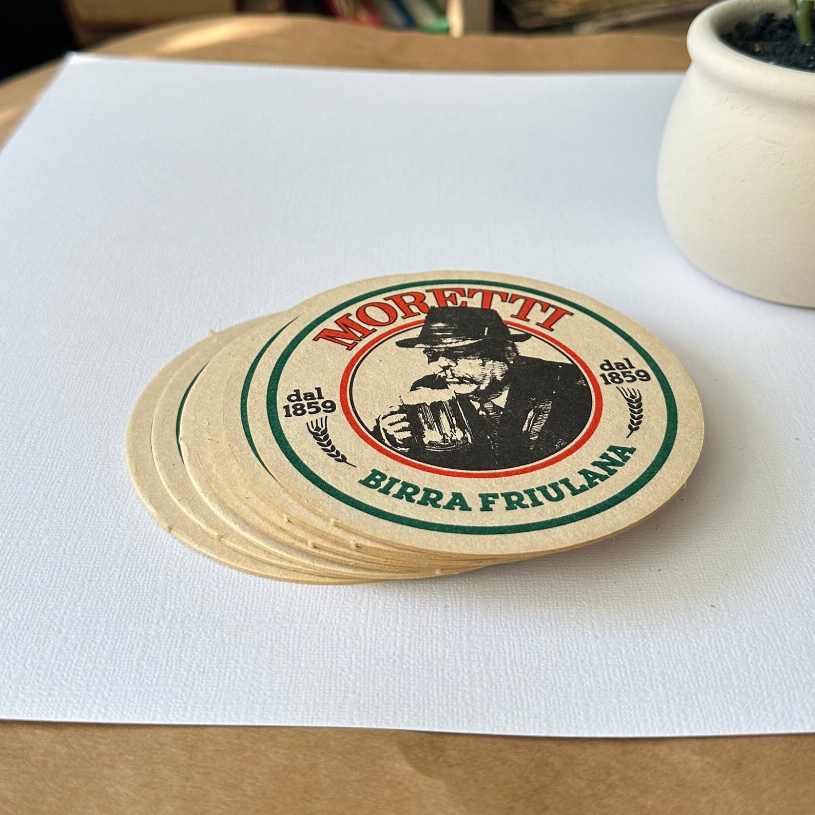 Vintage Paper Moretti Beer Coasters - Etsy
