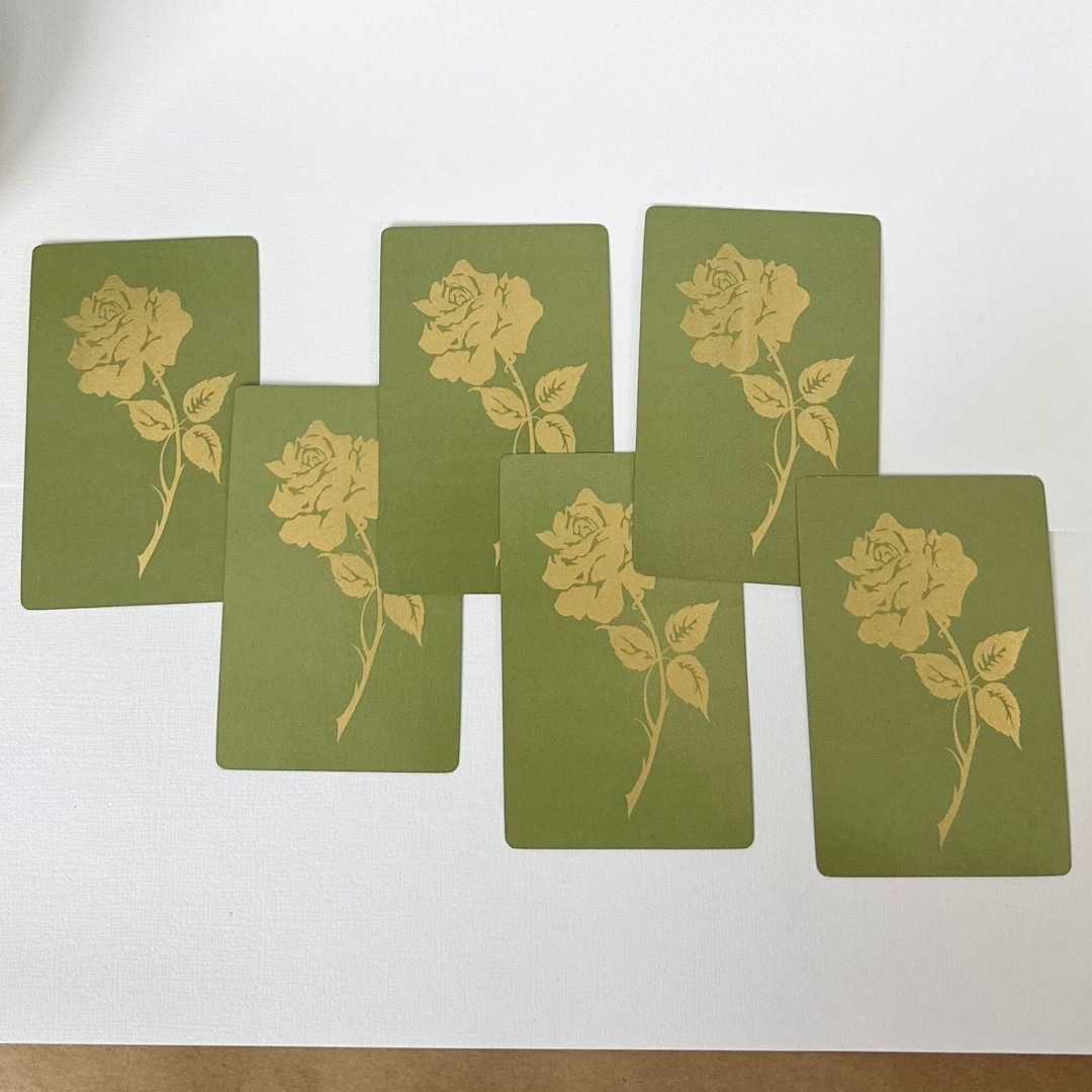 Green and Gold Rose Playing Cards | Ephemera | Craft Supply - Etsy