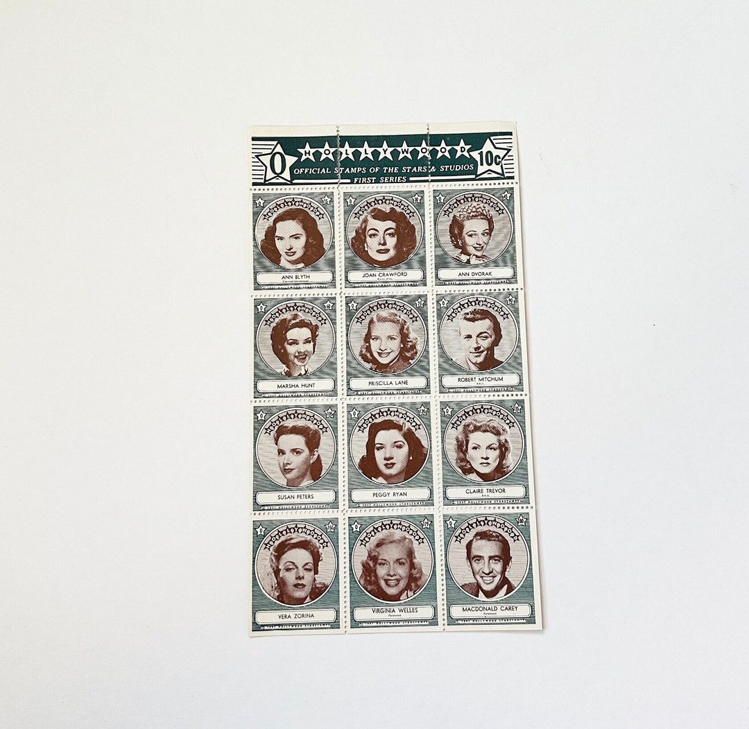 Stamps of the Stars and Studios Hollywood Stars Stamps Sheet First ...