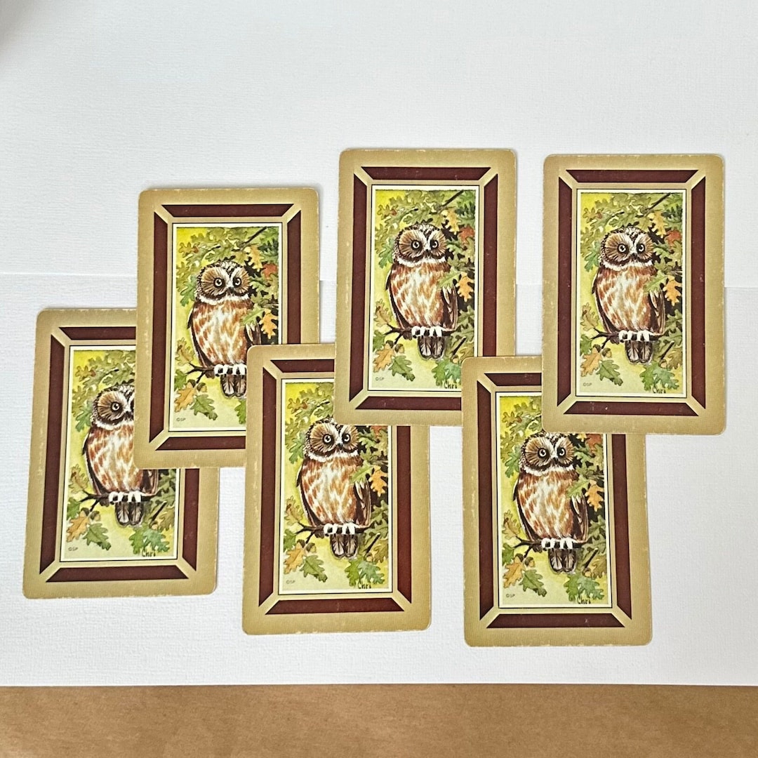 Owl Playing Cards Vintage - Etsy