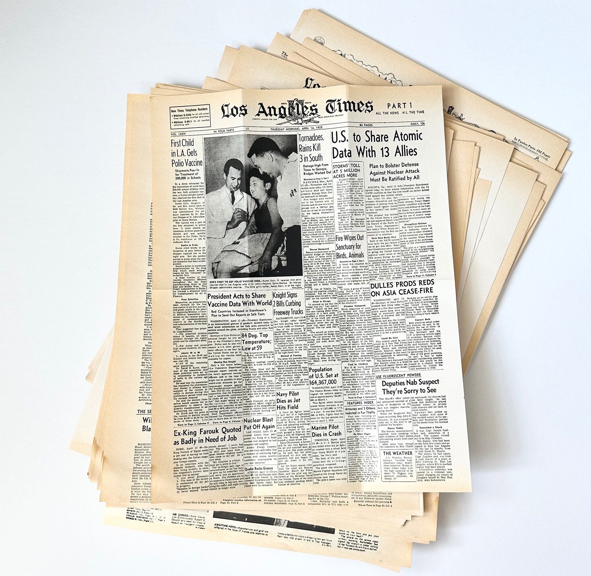 Vintage Newspaper Front Page Reproduction | Smaller Than Real Newspaper ...