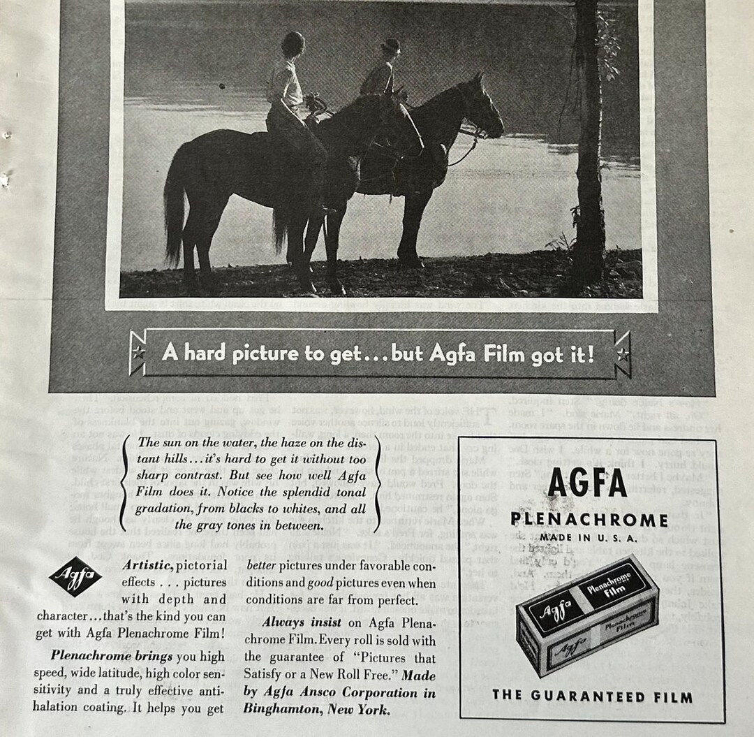 1937 AFGA Plenachrome Film Magazine Ad - Etsy