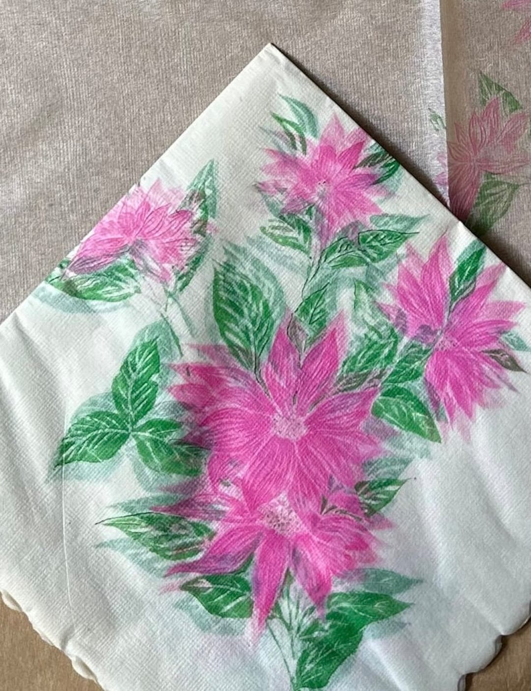 5 Floral Japanese Rice Paper Napkins Vintage Made in Japan Decopauge ...