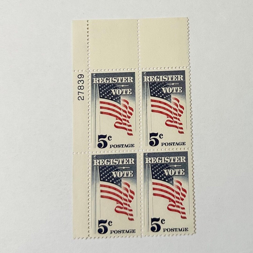 5c Register and Vote 1964 US Postage Stamps | 5 Cent Stamp Set of 4 - Etsy
