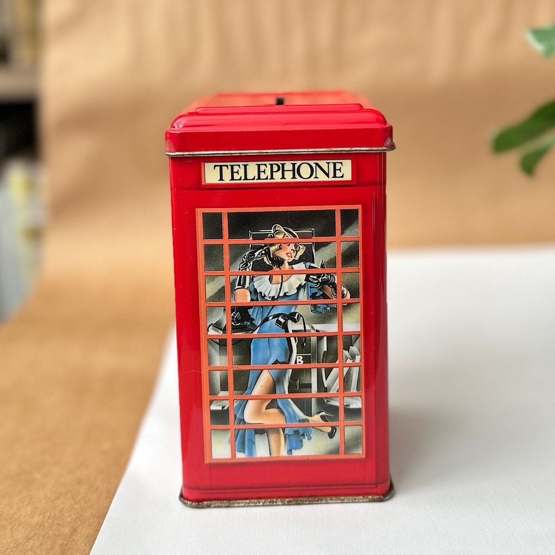 Phonebooth Tin With Coin Slot - Etsy