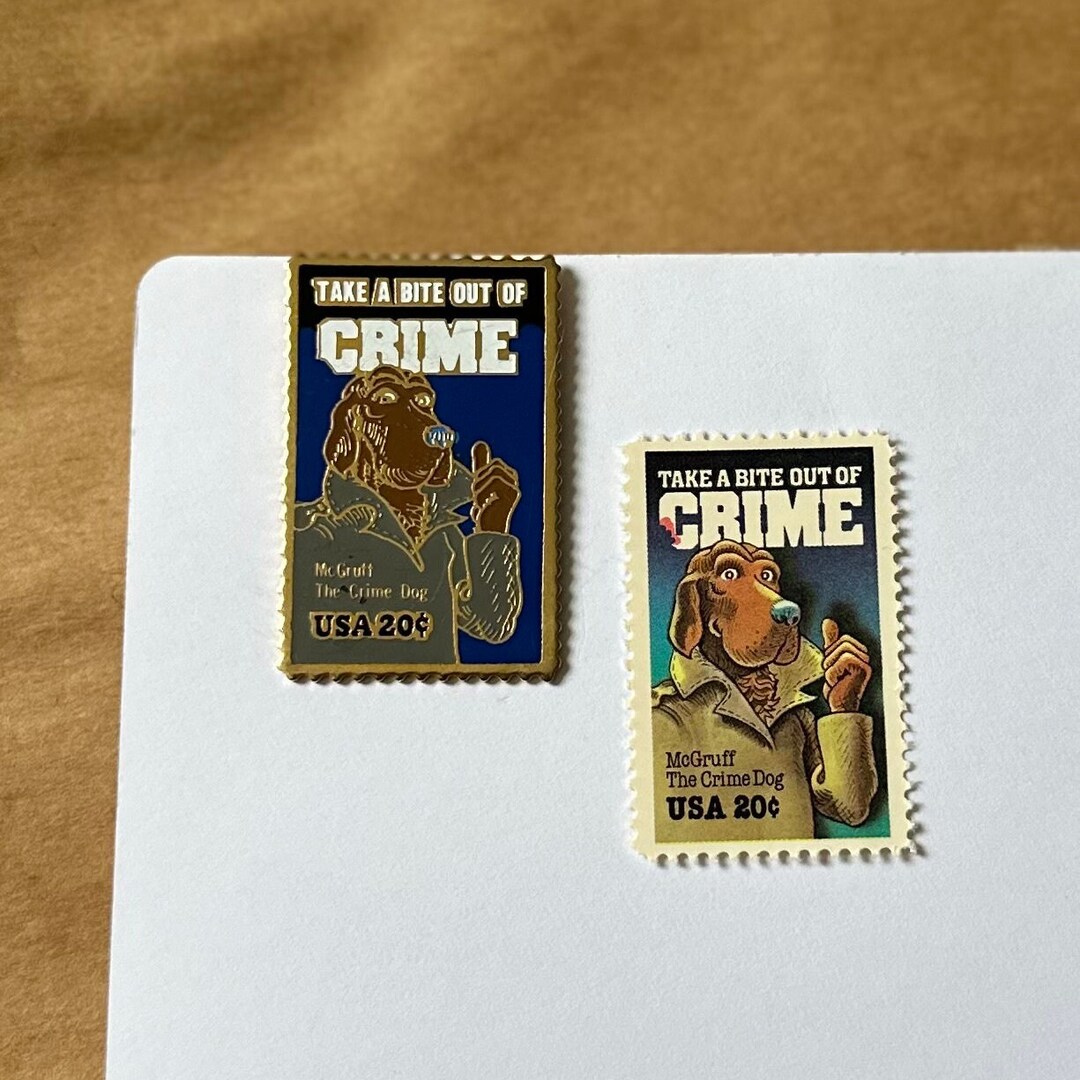 1984 Mcgruff the Crime Dog Stamp & Matching Pin - Etsy
