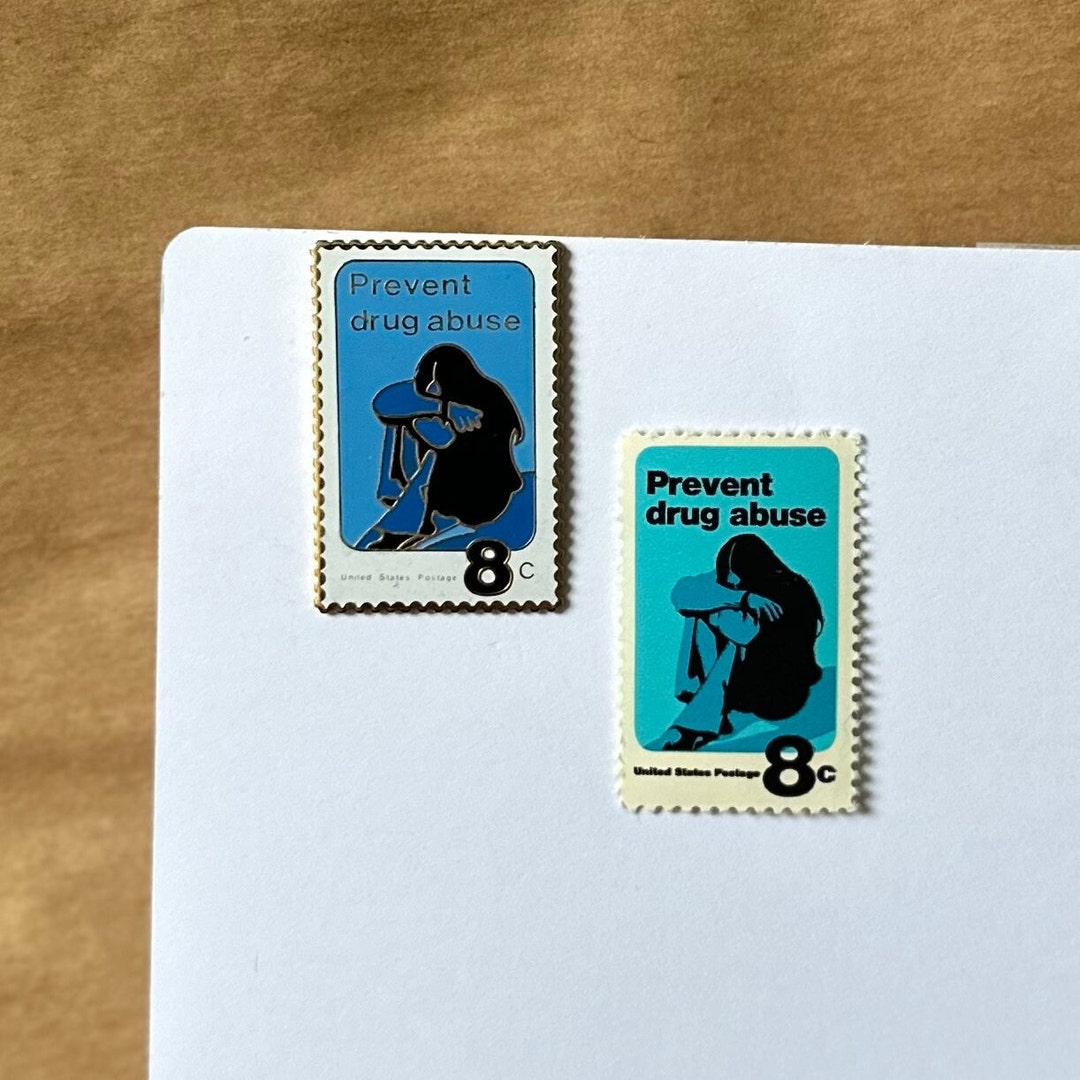 1971 Prevent Drug Abuse Stamp & Matching Pin - Etsy
