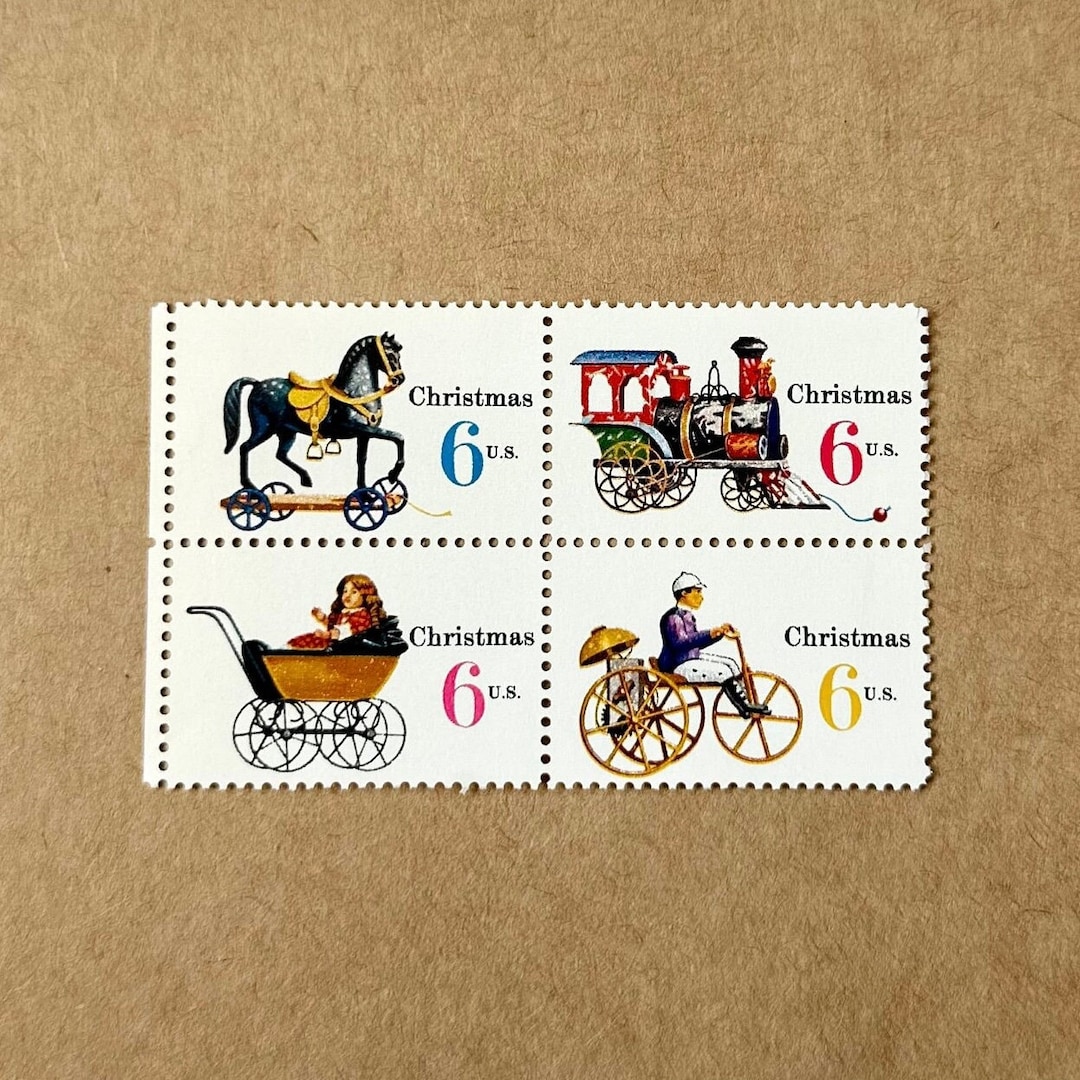 6c Christmas Toys 1970 US Postage Stamps | 6 Cent Stamp Set of 4 - Etsy