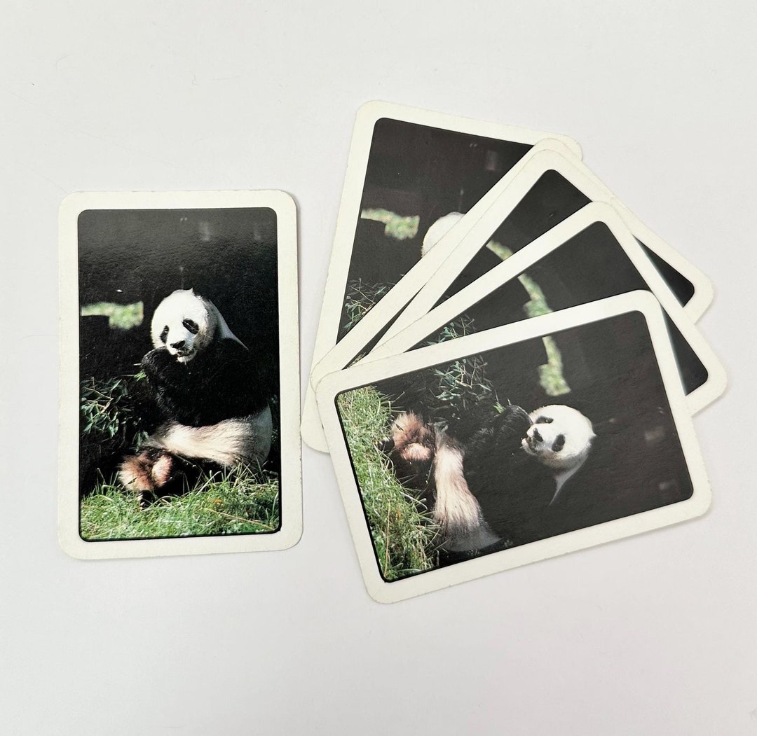 Panda Vintage Playing Card - Etsy