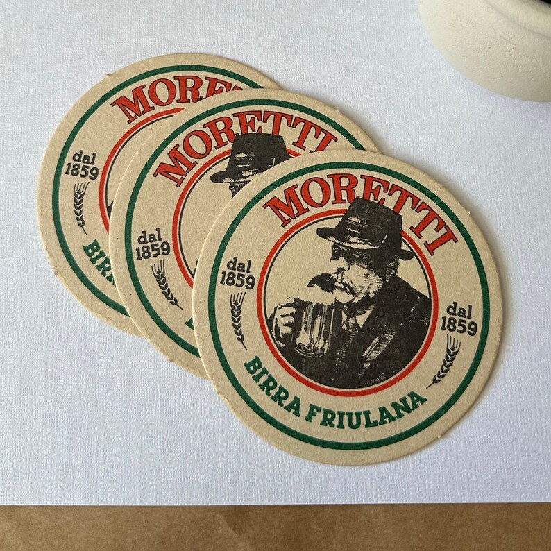 Vintage Paper Moretti Beer Coasters - Etsy