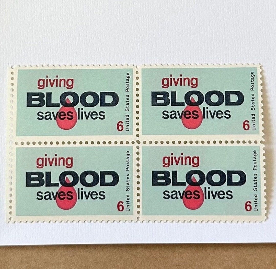 6c Giving Blood Saves Lives 1971 US Postage Stamps | 6 Cent Stamps Set ...