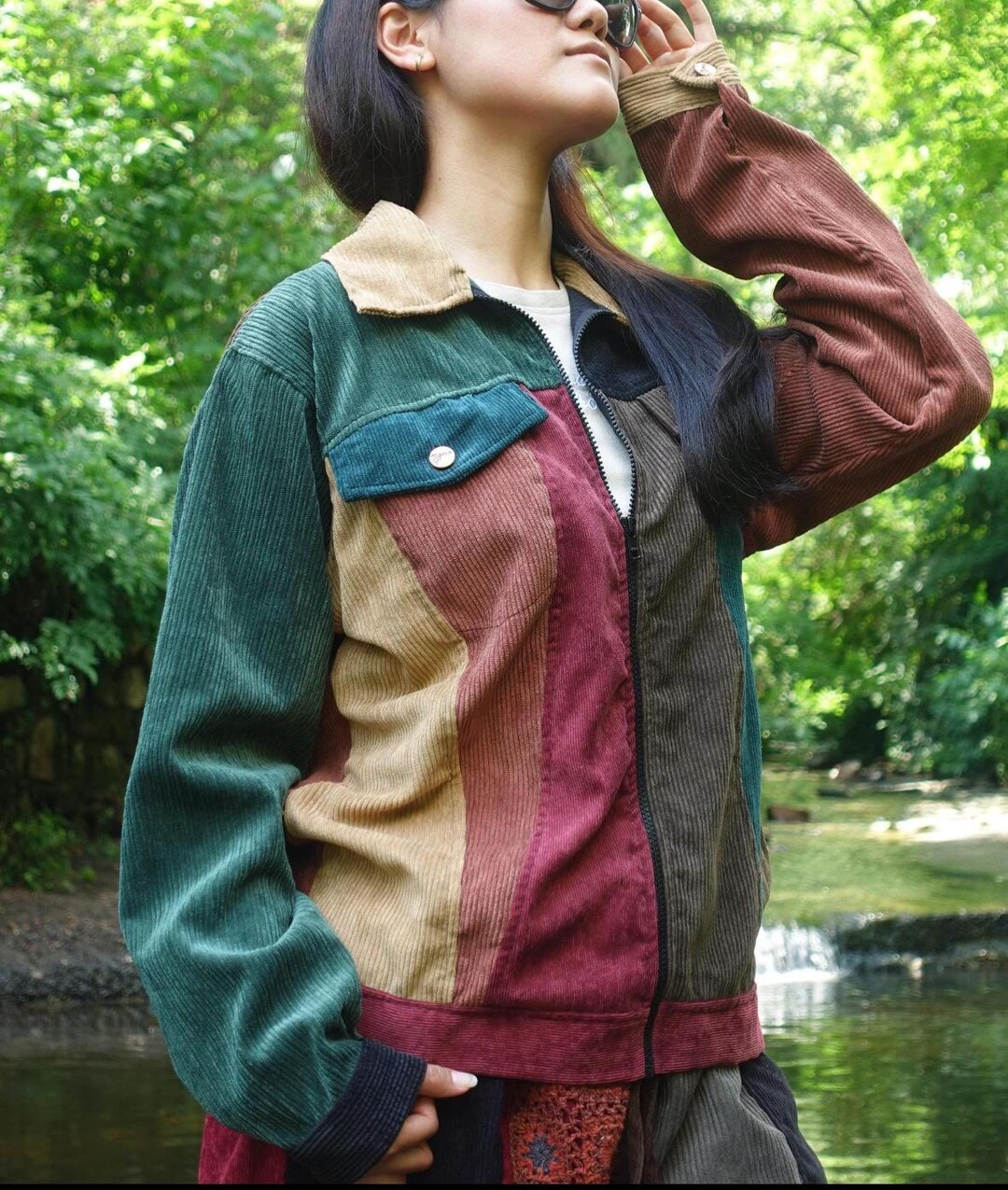 Corduroy Patchwork Jacket | Handmade Boho Streetwear Coat | Upcycled ...
