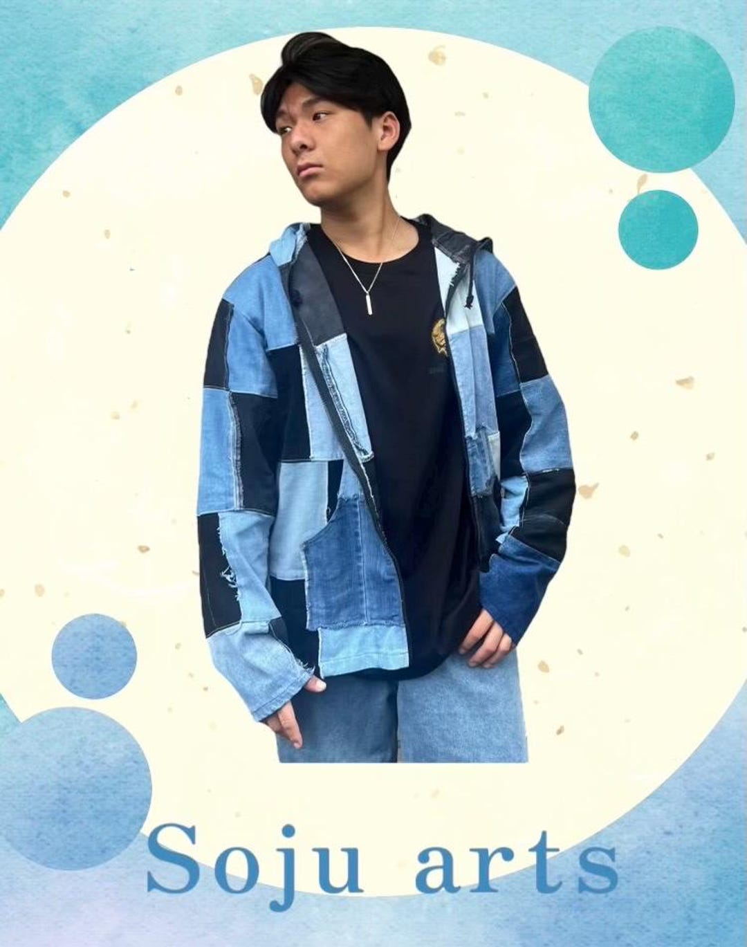 Zip up Denim Handmade Patchwork Hoodie - Etsy