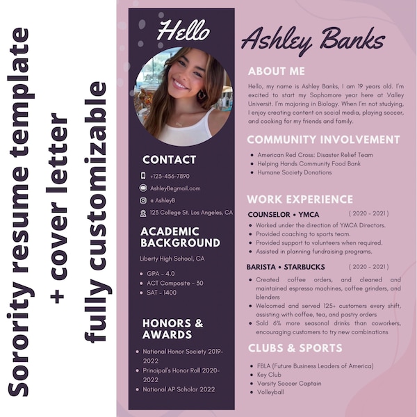 Zeta Resume Template - Etsy