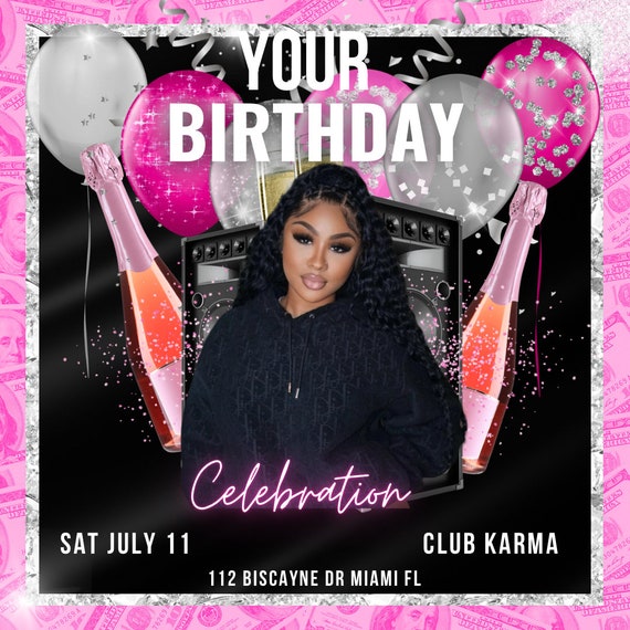 Pink Luxe Birthday Flyer Pink DIY Flyer Template Design - Etsy