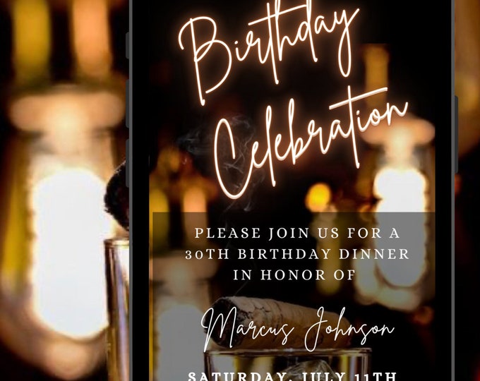 Digital Birthday Invitation, Instant Download, Evite, Template, iPhone ...