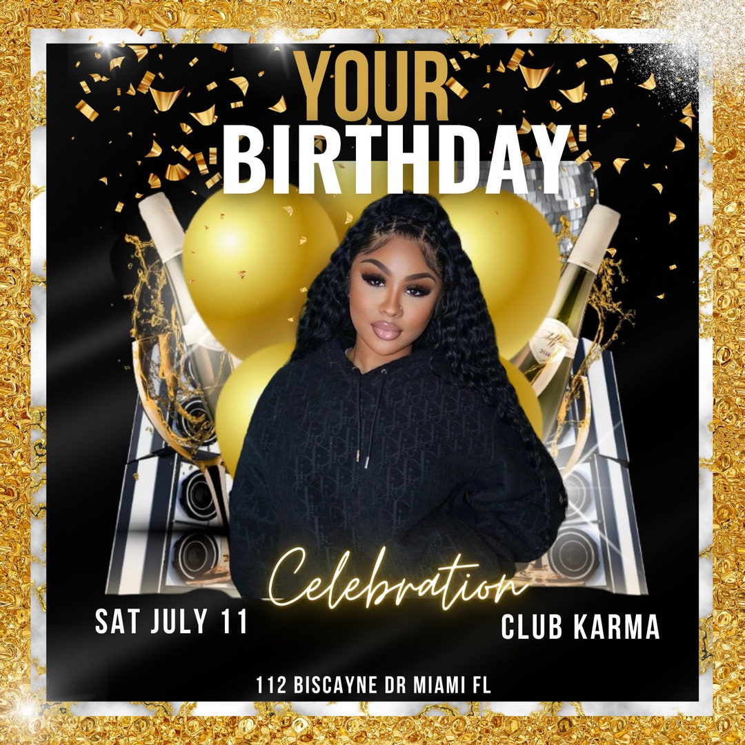 Gold Luxe Birthday Flyer, Gold, DIY Flyer Template Design, Club Flyers ...
