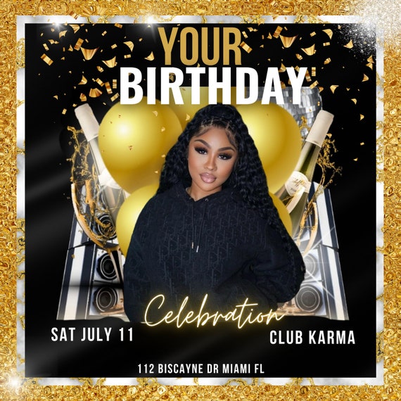 Gold Luxe Birthday Flyer Gold DIY Flyer Template Design - Etsy
