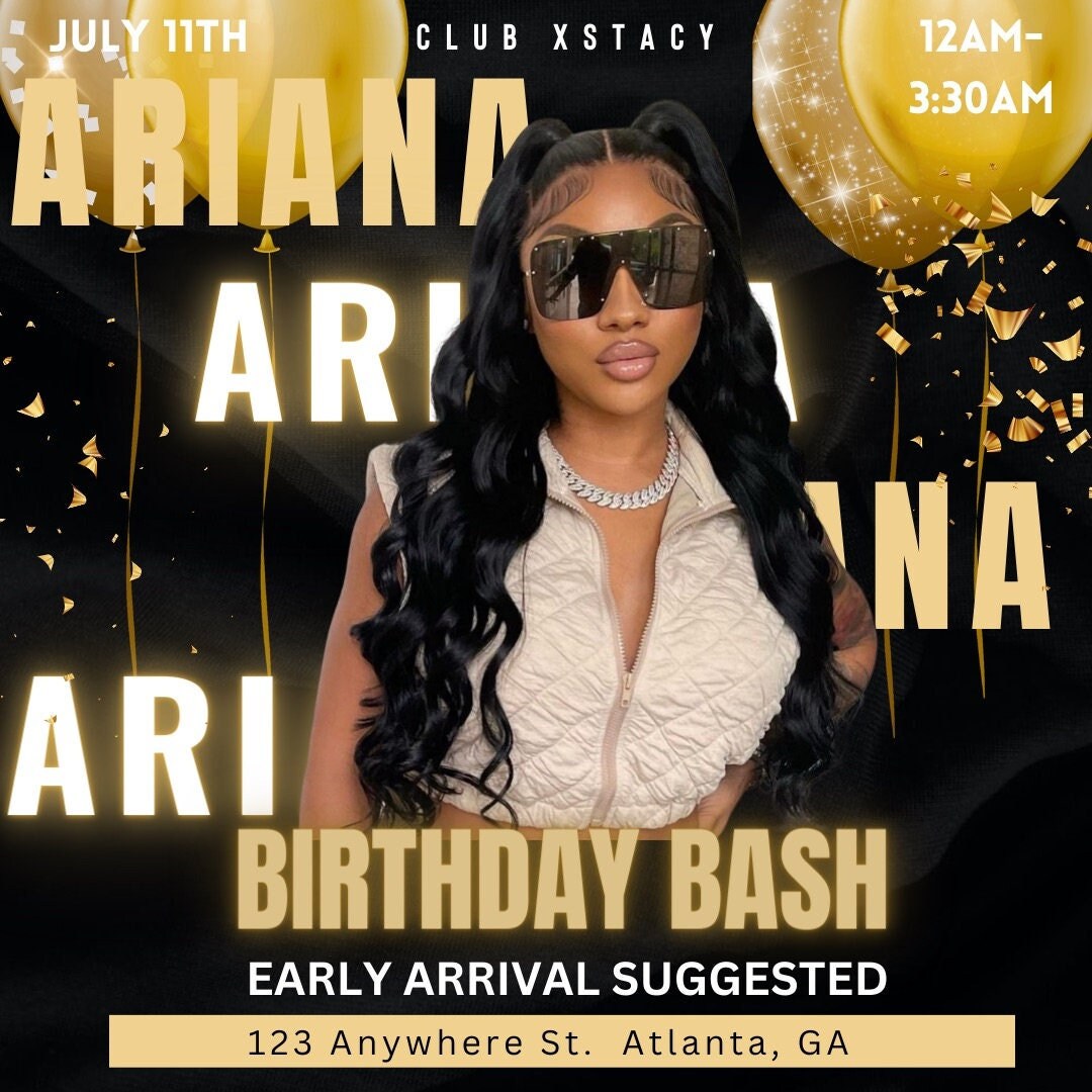 Birthday Party Club Flyer, Instant Download, Evite, Template, iPhone ...