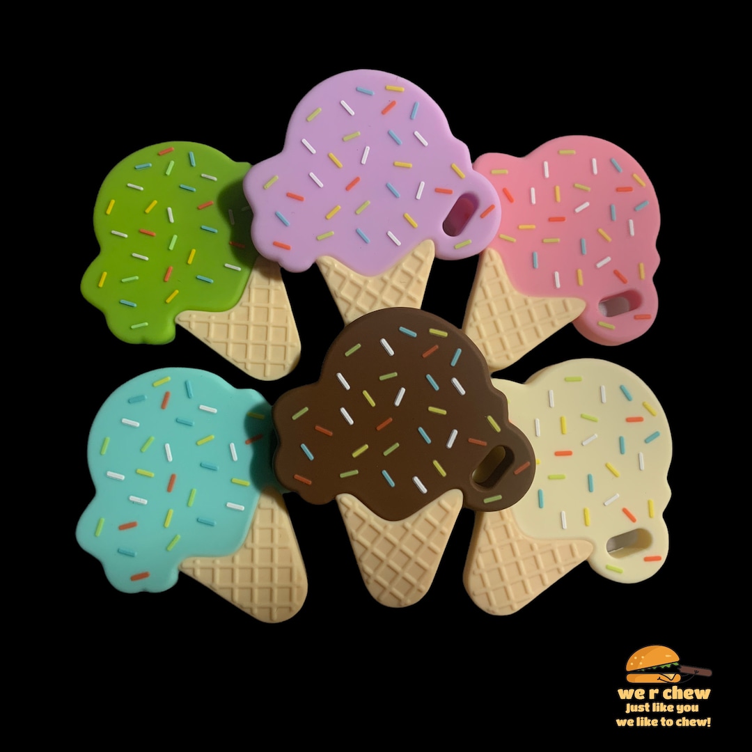 Chewelry Sensory Ice Cream Chew Necklace Pendant Textured Stim ...
