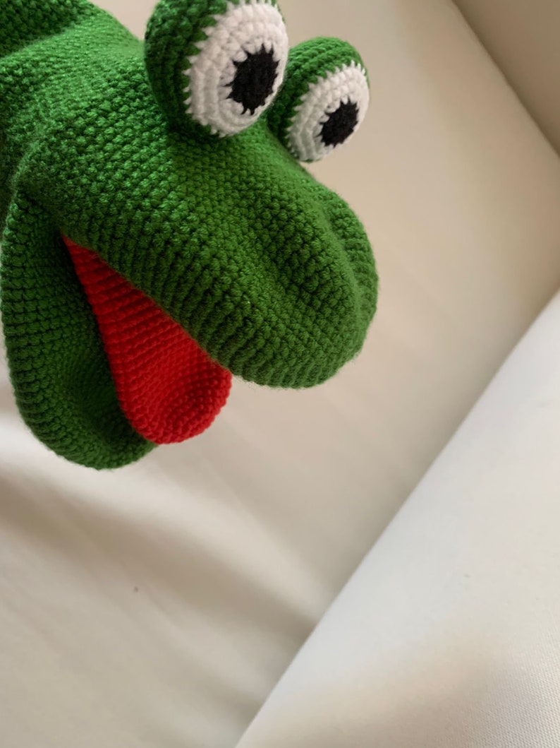 Green Frog Hand Puppet Crochet Speech Therapy Puppet Early Learning ...