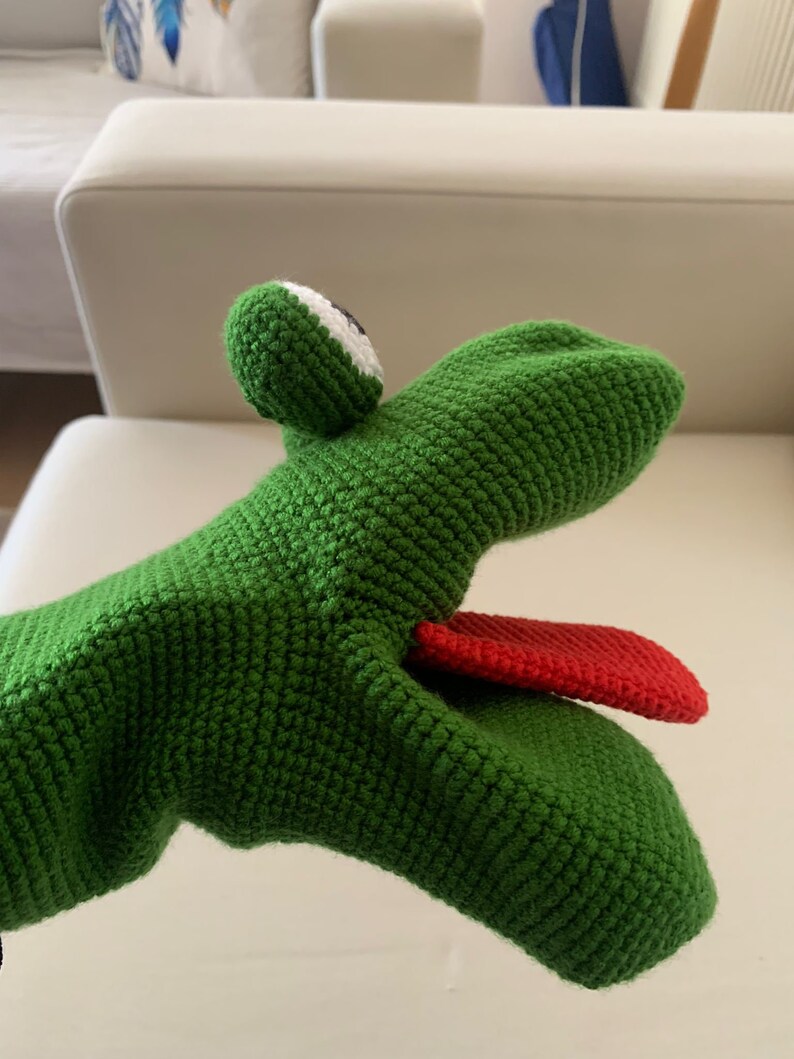 Green Frog Hand Puppet Crochet Speech Therapy Puppet Early Learning ...