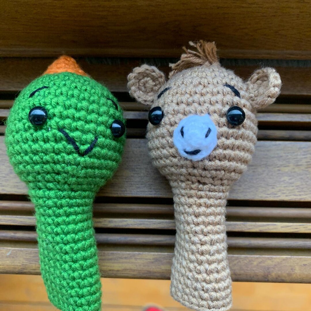 Crochet Finger Puppet Set Educational Gift Speech Therapy Owl Cat ...