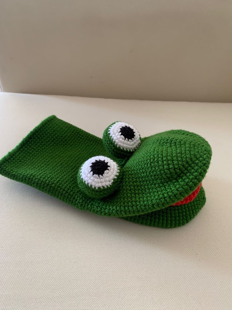 Green Frog Hand Puppet Crochet Speech Therapy Puppet Early Learning ...