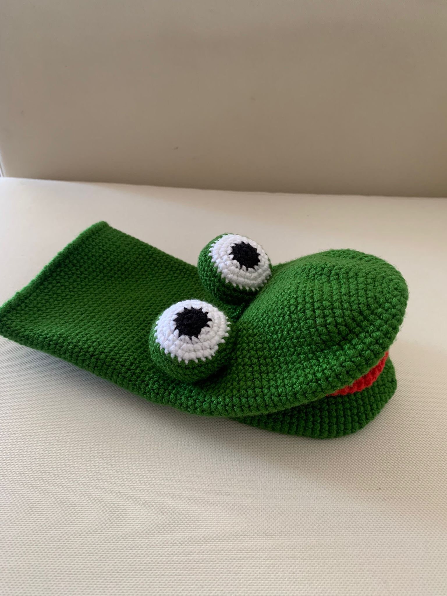 Green Frog Hand Puppet Crochet Speech Therapy Puppet Early Learning ...