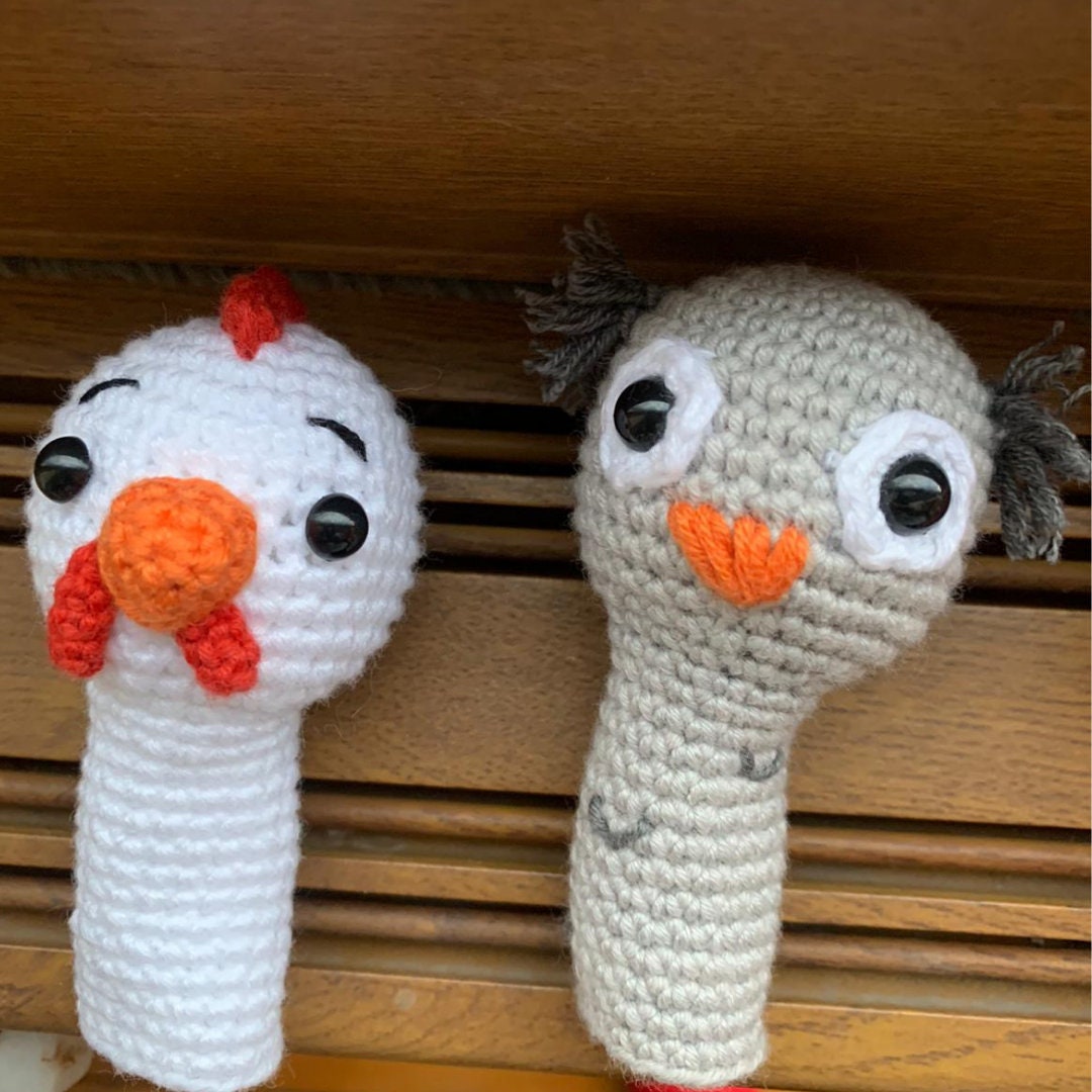 Crochet Finger Puppet Set Educational Gift Speech Therapy Owl Cat ...