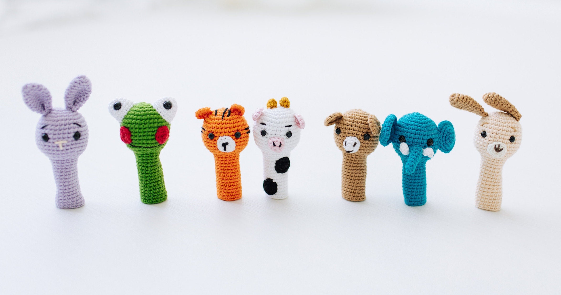Crochet Farm Animal Finger Puppet Set: Montessori Speech Therapy Toy - Etsy