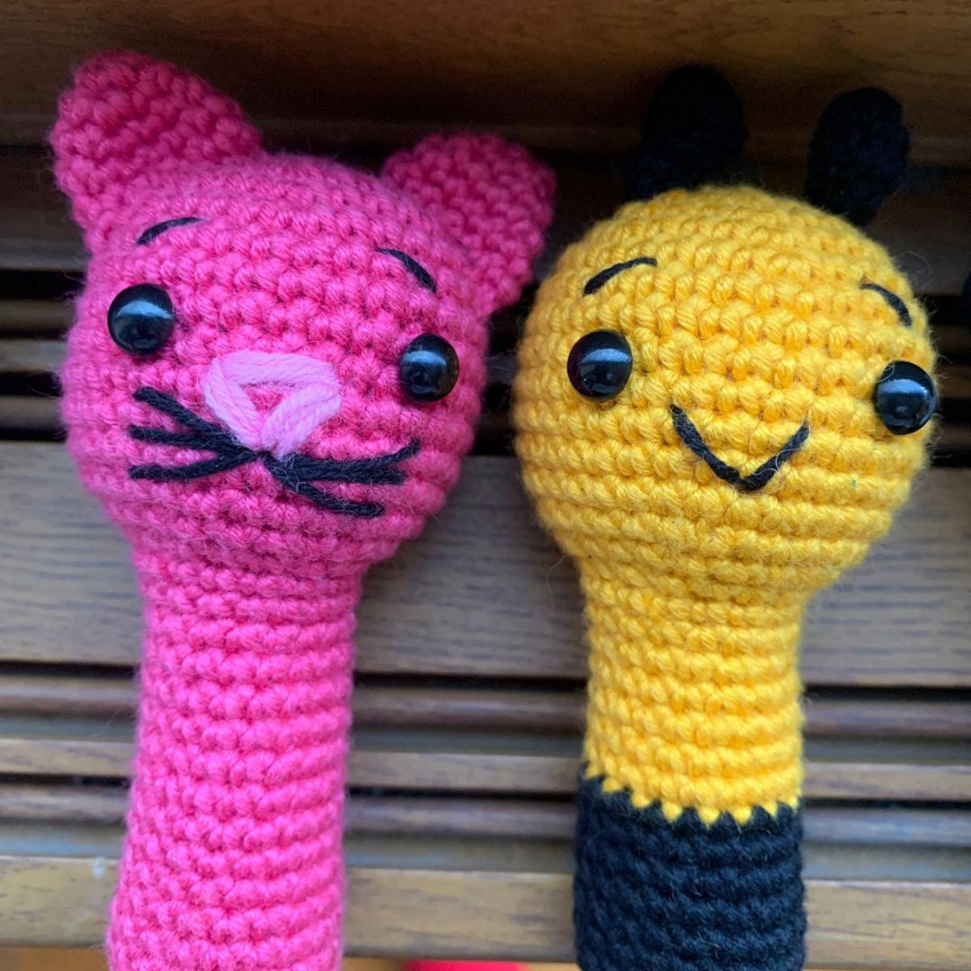 Crochet Finger Puppet Set Educational Gift Speech Therapy Owl Cat ...