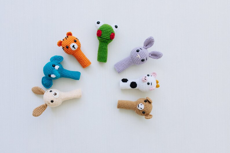 Crochet Farm Animal Finger Puppet Set: Montessori Speech Therapy Toy - Etsy