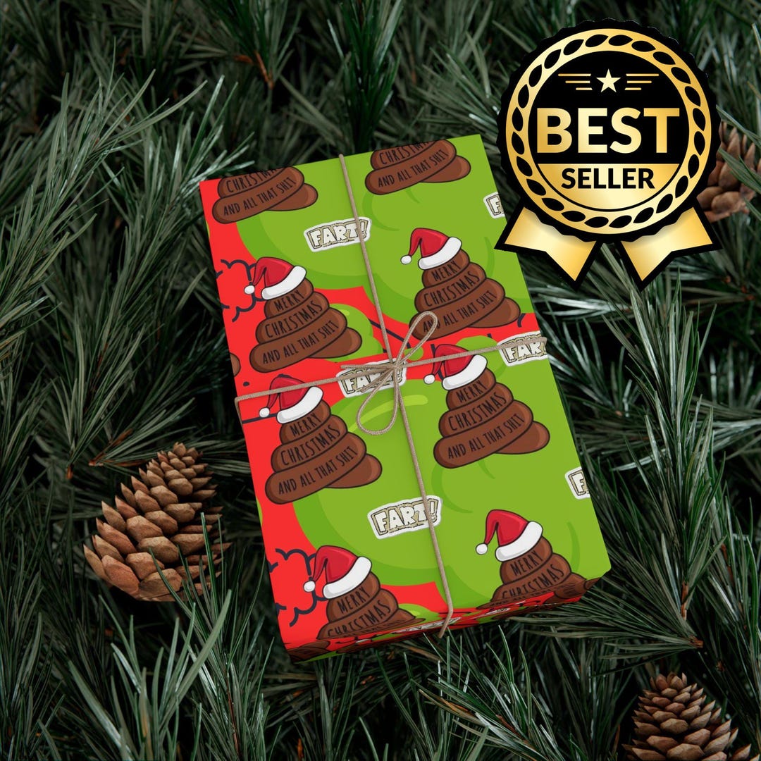 Poop Wrapping Paper, Funny Gag Gift Christmas Gift Wrap Roll, Holiday ...