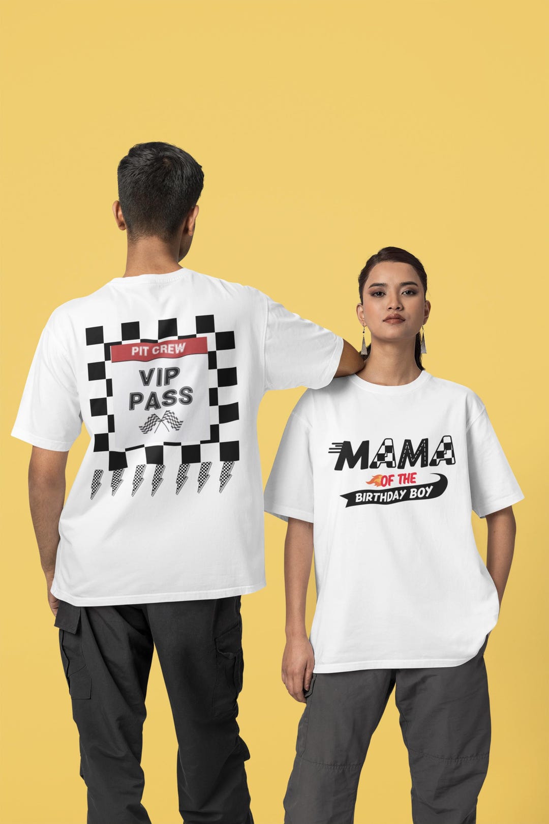 Mama Racing Theme Kids Birthday T-shirt Pit Crew Design Perfect for ...