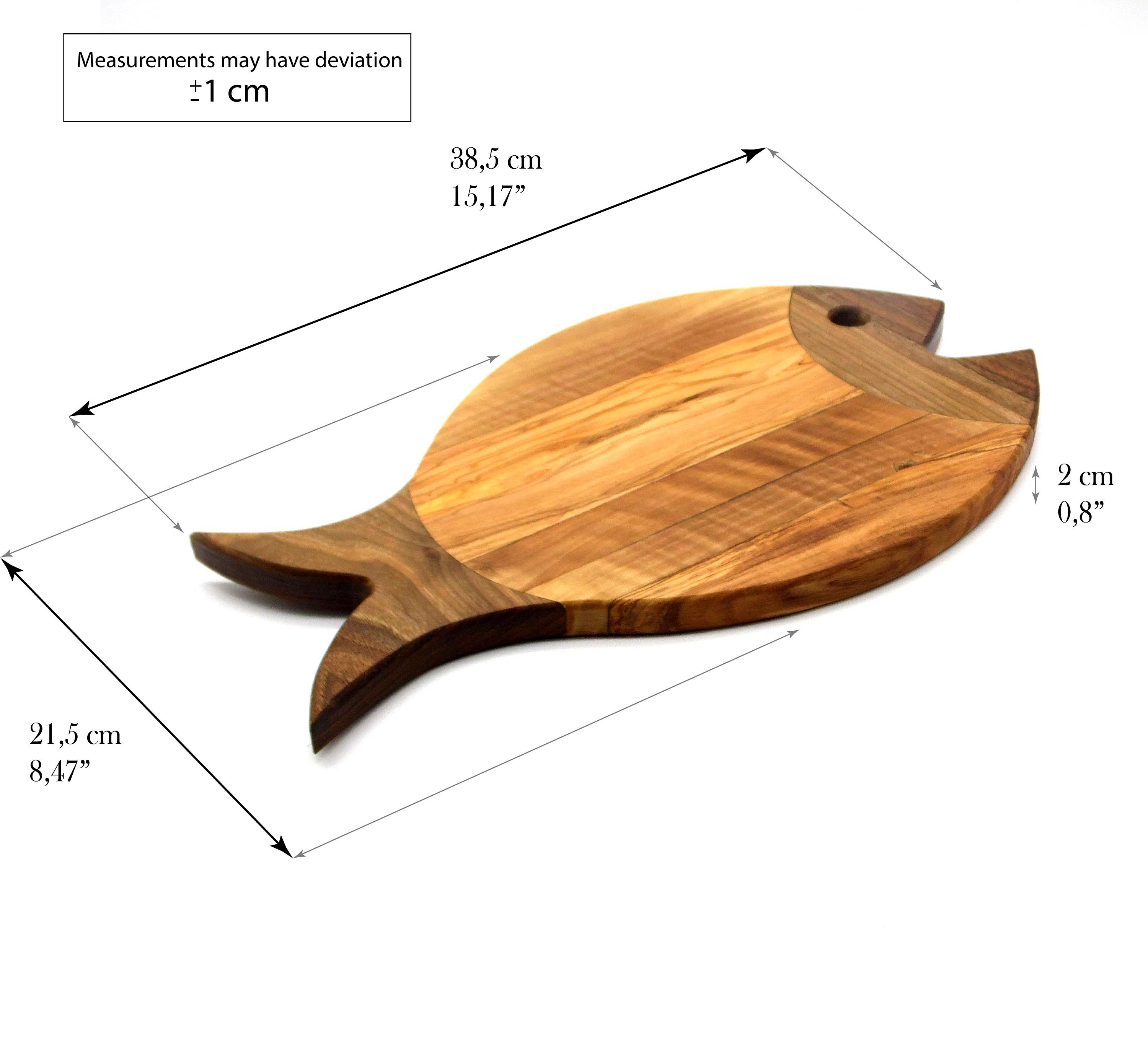 Handmade Olive Wood Fish Charcuterie Board: Natural Cutting Board - Etsy