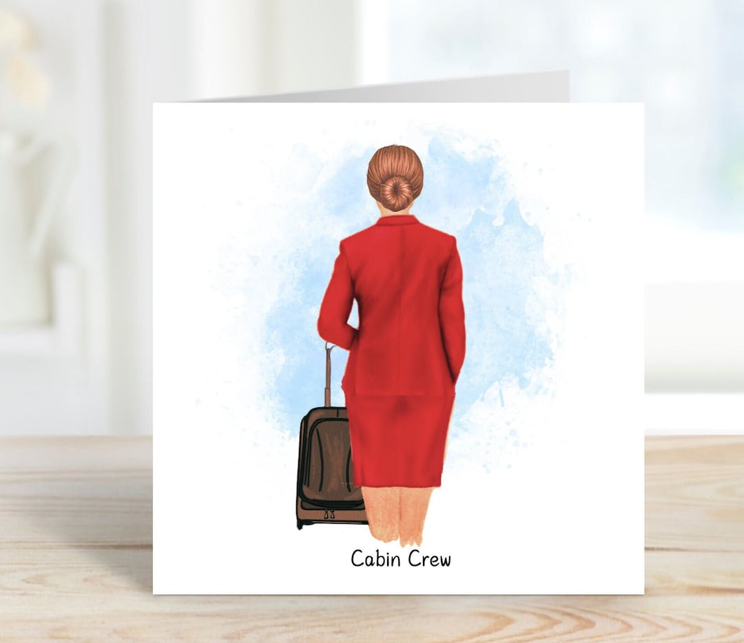 Cabin Crew Card, Red Hair, Red Uniform, Flight Attendant, Air Hostess ...