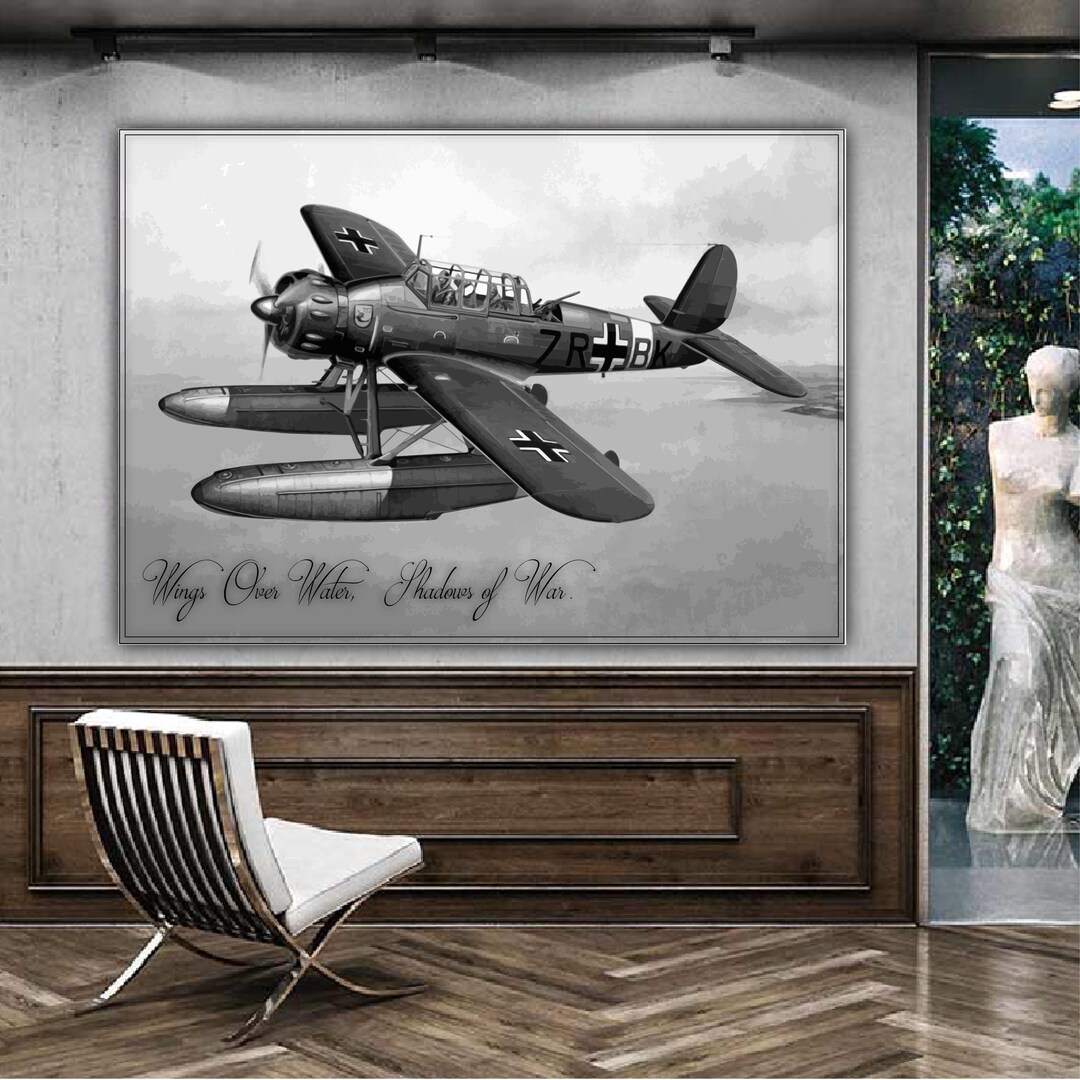WWII German Floatplane Digital Poster – Vintage Warbird Seaplane ...
