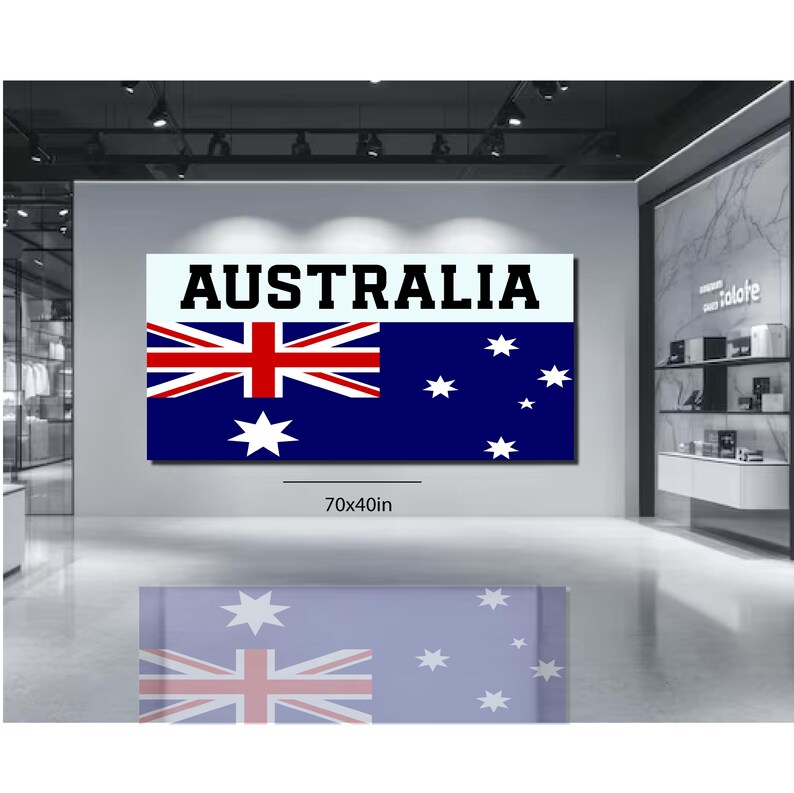 Vintage Australia Flag Poster: Travel Map Art Print Digital Download ...