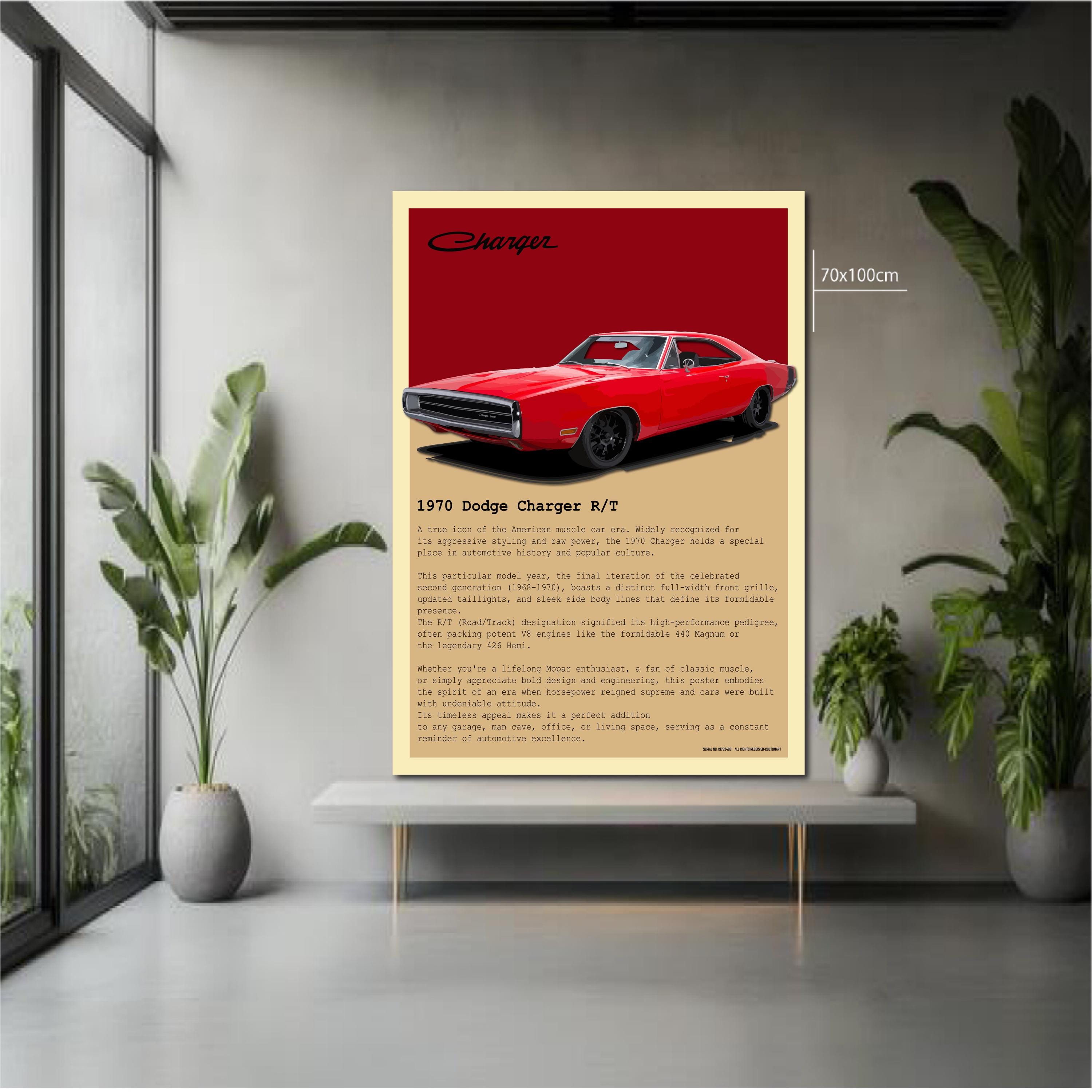 1970 Dodge Charger R/T Digital Art - Classic Muscle Car Print, Iconic ...